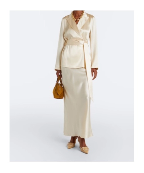 JOSEPH Isaak Silk Satin Maxi Skirt - White
