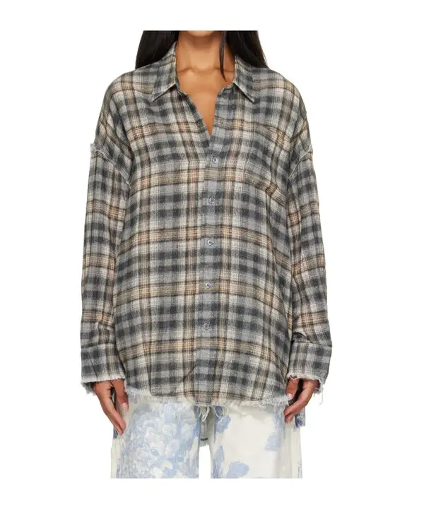 R13 Plaid Long Sleeve Shirt