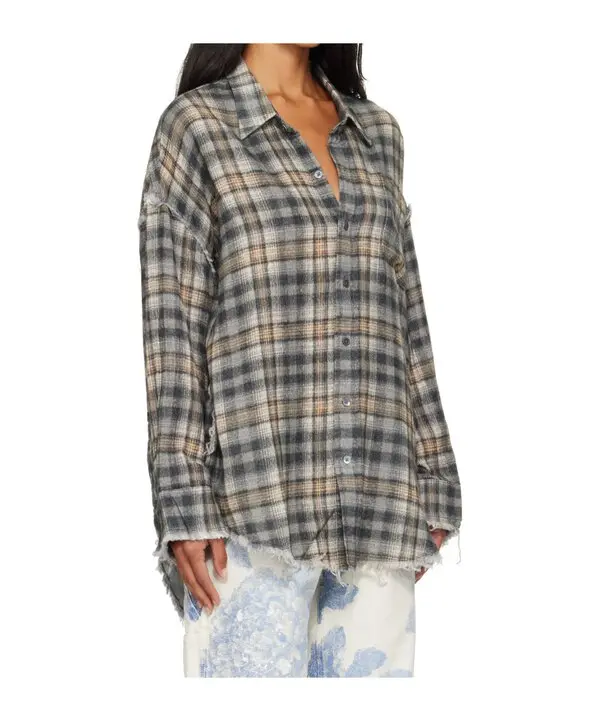 R13 Plaid Long Sleeve Shirt