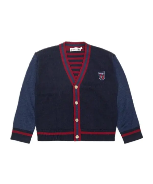 Bonpoint V-neck Striped-trim Cardigan