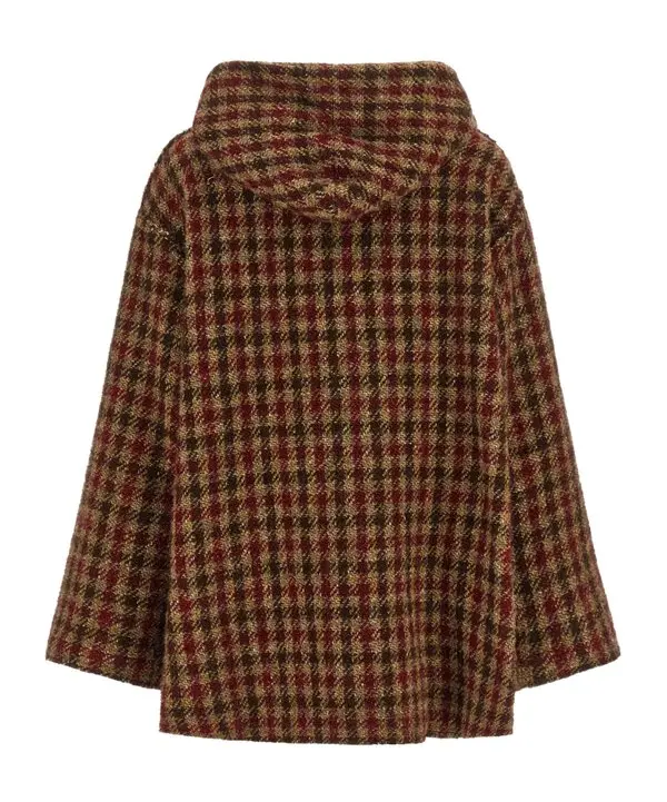 R13 Oversized Houndstooth Hooded Jacket