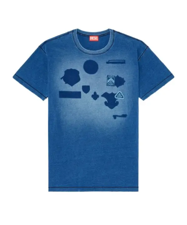 DIESEL® T-shirt With Shadow-effect Patches