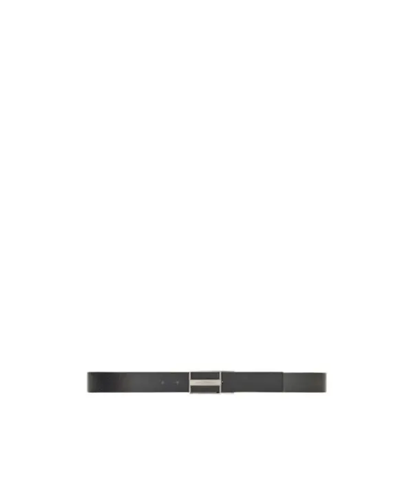 Emporio Armani Reversible Leather Belt With Engraved Buckle