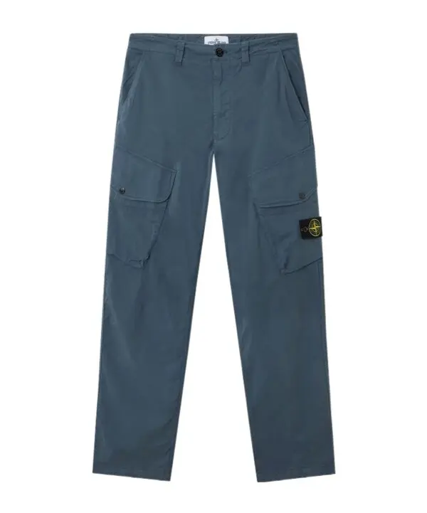Stone Island Loose-fit Cargo Trousers With Snap Pockets