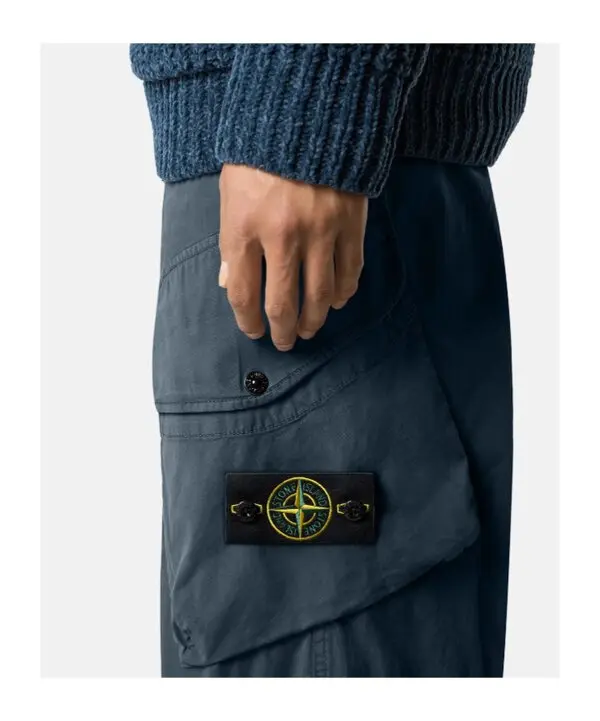 Stone Island Loose-fit Cargo Trousers With Snap Pockets