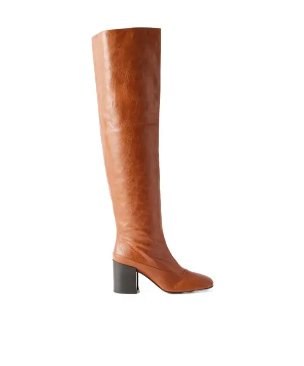 Dries Van Noten Leather Knee Boots