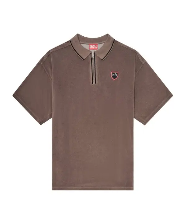 DIESEL® Chenille Polo Shirt With Shield Patch