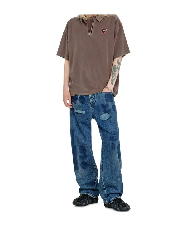 DIESEL® Chenille Polo Shirt With Shield Patch