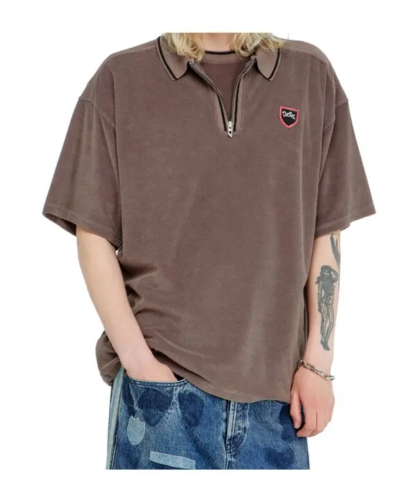 DIESEL® Chenille Polo Shirt With Shield Patch