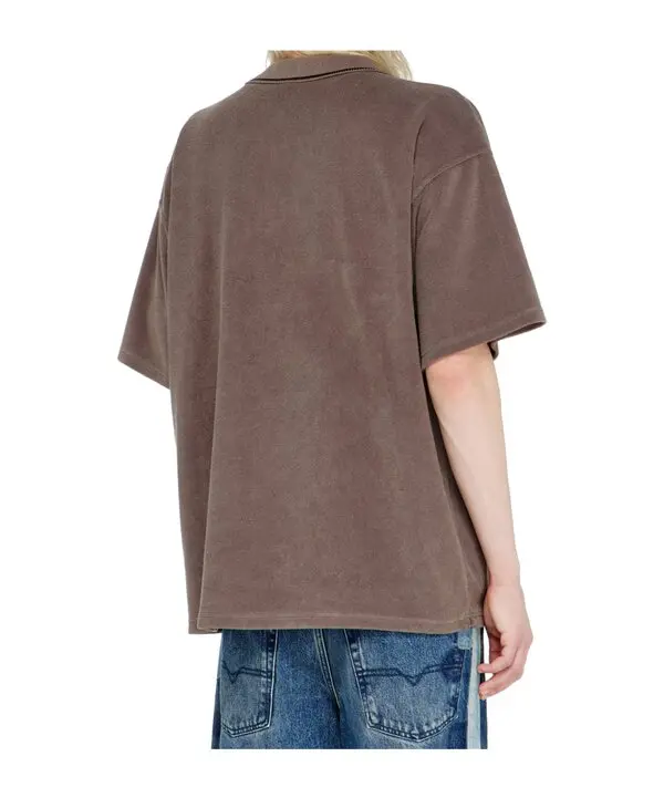 DIESEL® Chenille Polo Shirt With Shield Patch