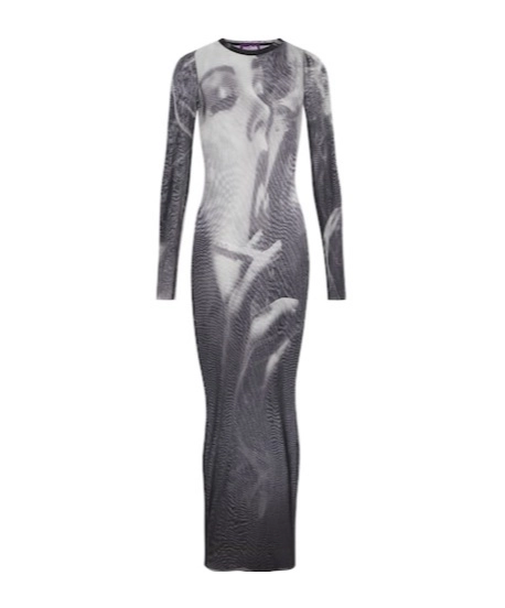 JEAN PAUL GAULTIER Printed Mesh Maxi Dress