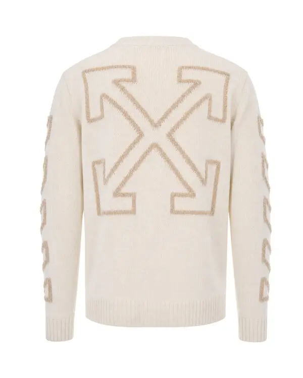 Off-White Arrow Fuzzy Crewneck Knitted Sweater
