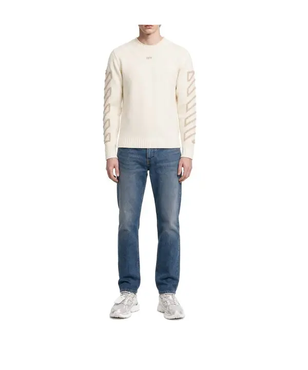 Off-White Arrow Fuzzy Crewneck Knitted Sweater