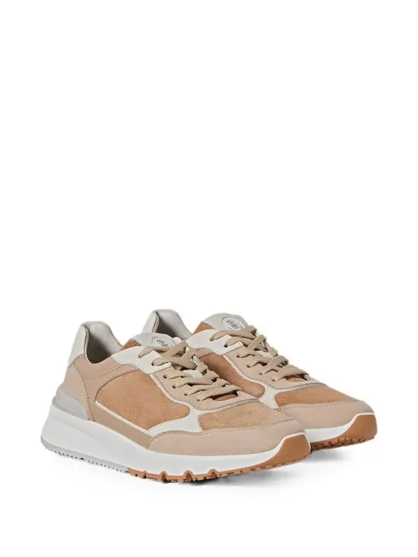 Brunello Cucinelli Nubuck And Suede Lace-up Sneakers