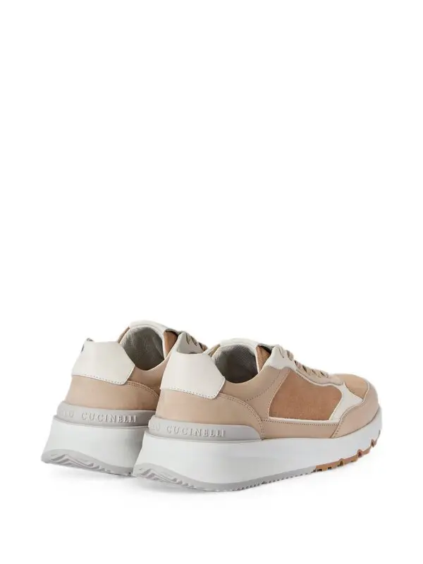 Brunello Cucinelli Nubuck And Suede Lace-up Sneakers
