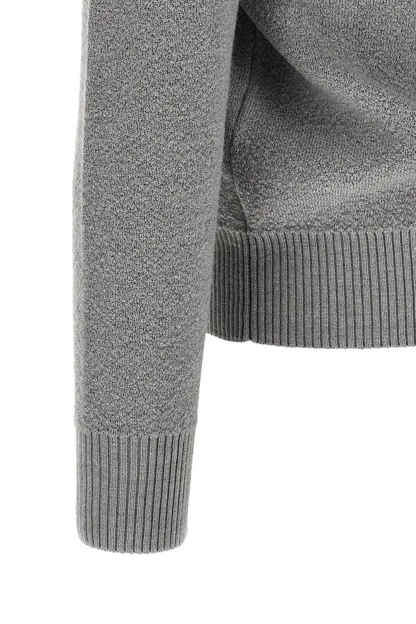 Stone Island Crew Neck Sweater With Textured Processing - Grey