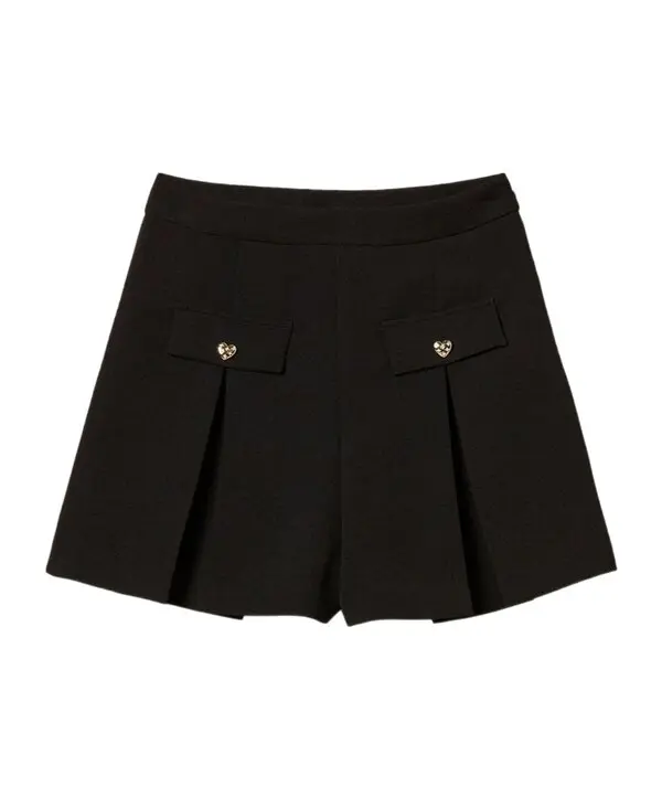 TWINSET Pleated Detail Shorts - Black