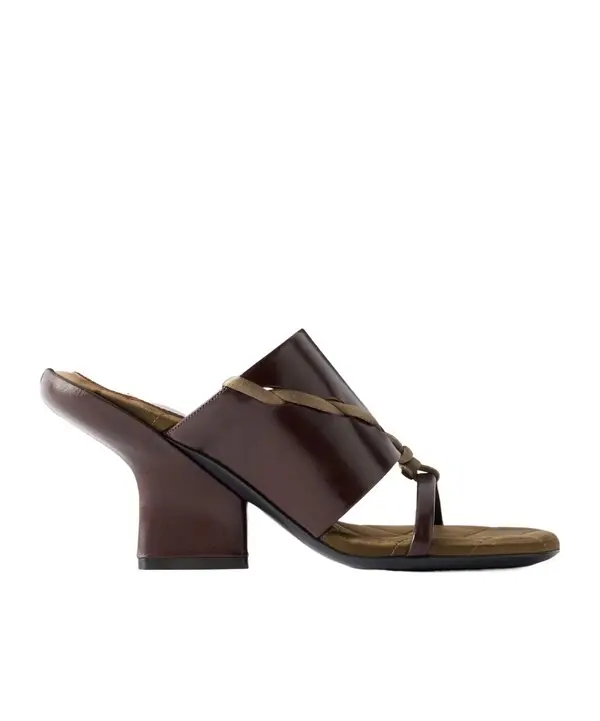Dries Van Noten Satin-trimmed Leather Mules