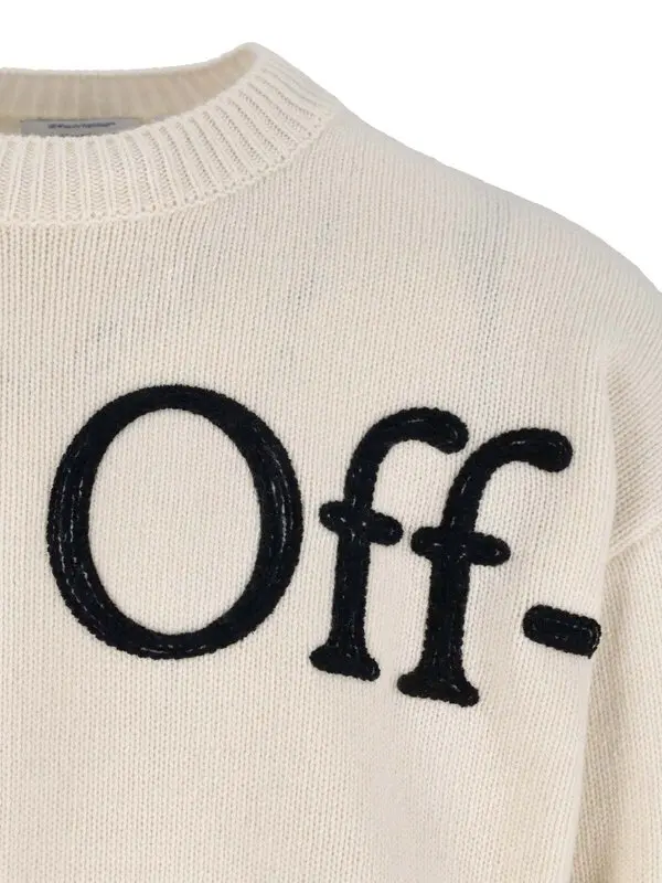 Off-White Bookish Logo Patch Knitted Jumper