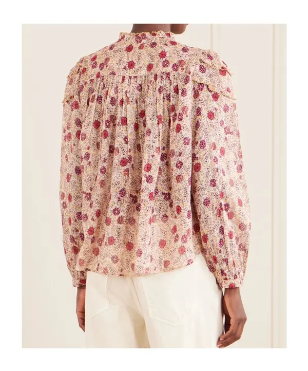 Isabel Marant Étoile Ruffled Printed Cotton Blouse