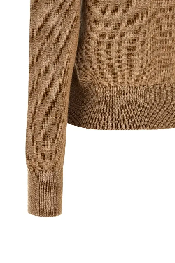AMI Paris De Coeur Crewneck Cardigan In Responsible Wool