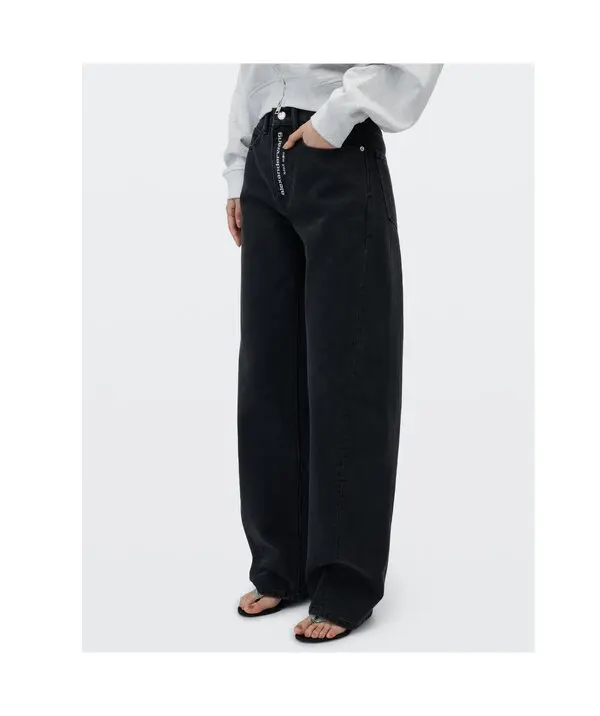 Alexander Wang Hotfix Logo Straight-leg Jeans
