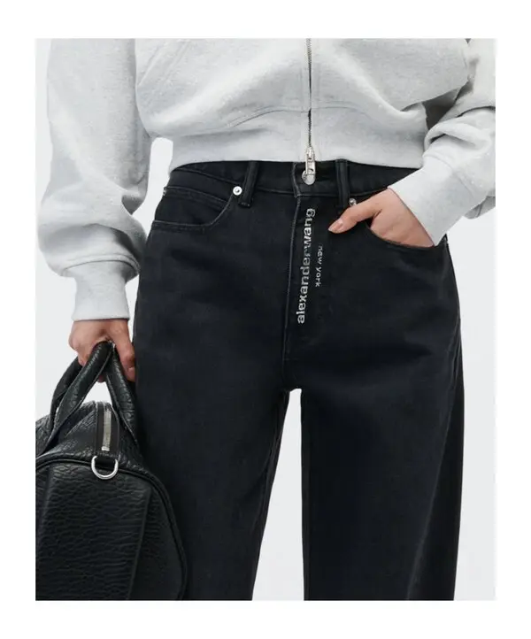 Alexander Wang Hotfix Logo Straight-leg Jeans