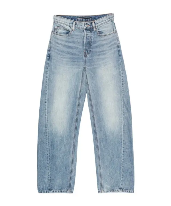 Alexander Wang Logo Patch Wide-leg Jeans - Blue
