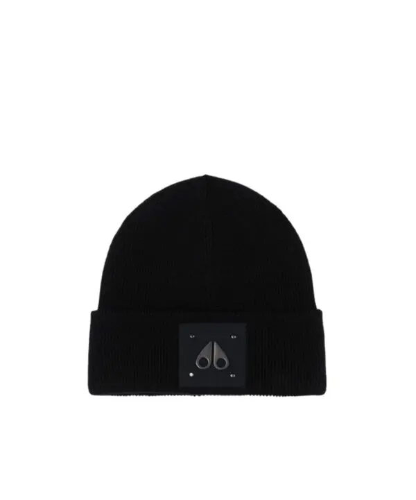 Moose Knuckles Logo Patch Beanie Hat