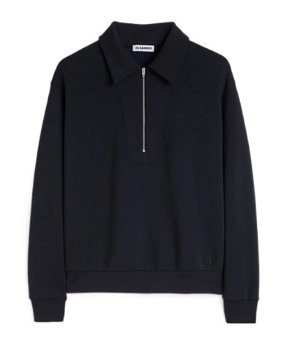 JIL SANDER Cotton Blend Polo Sweatshirt