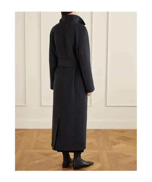 Khaite Belted Wool Long Coat
