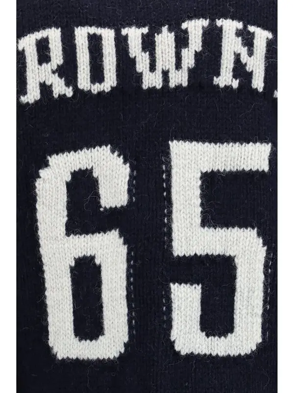 Thom Browne Knitted Hoodie With Rwb Stripes