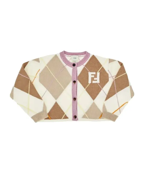 Fendi Argyle-pattern Ff-logo Cardigan