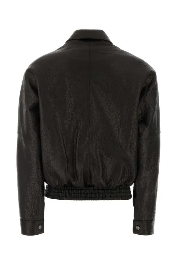 Magda Butrym Classic Collar Textured Leather Jacket - No