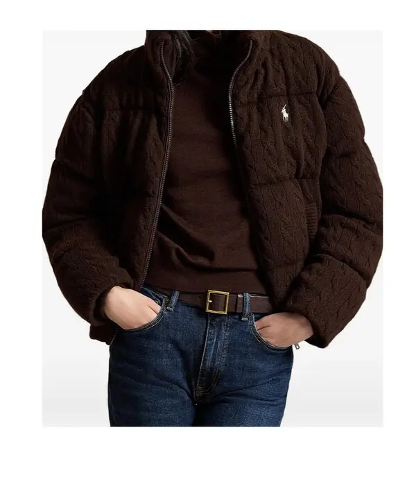 Polo Ralph Lauren Cable-knit Puffer Down Jacket - Black