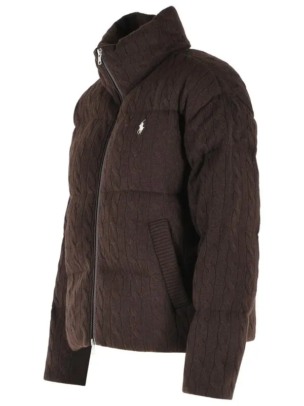 Polo Ralph Lauren Cable-knit Puffer Down Jacket - Black