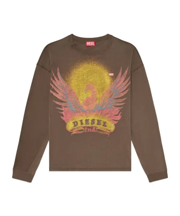 DIESEL® Graphic-print Long-sleeve T-shirt