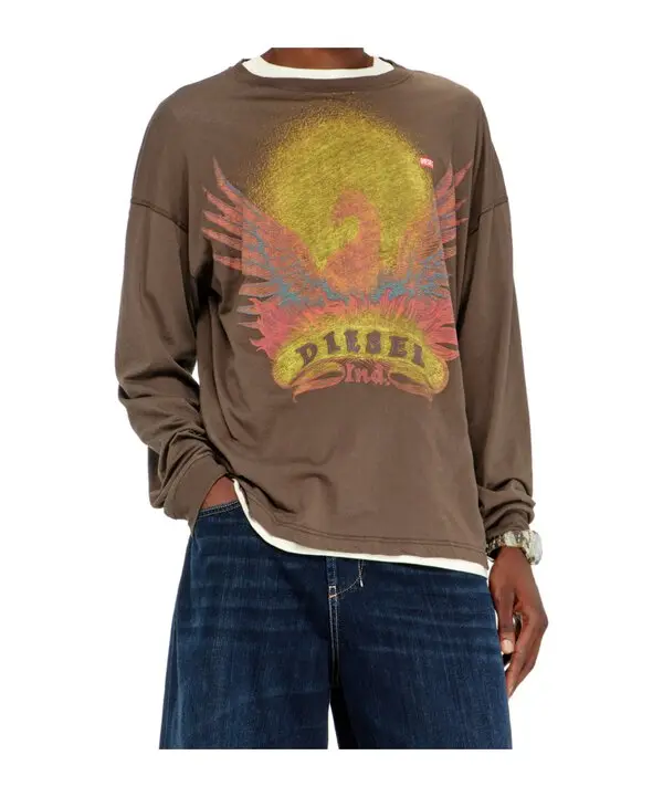 DIESEL® Graphic-print Long-sleeve T-shirt