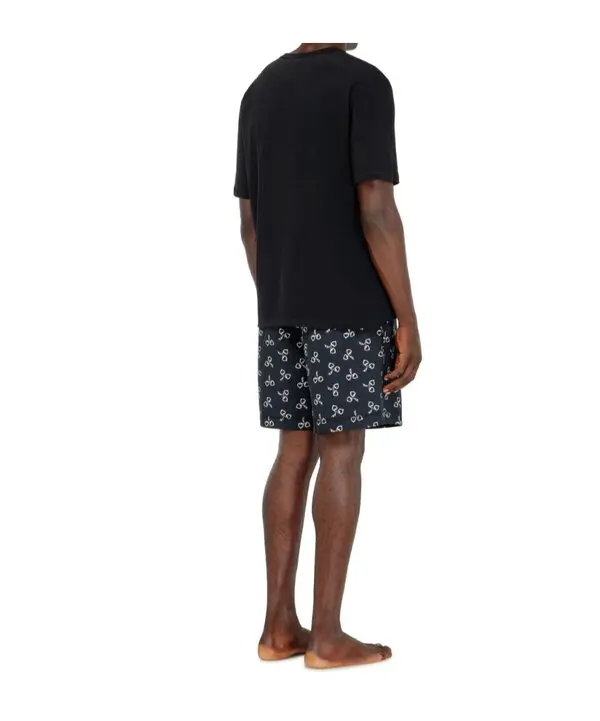 DIESEL® Cotton Pyjama Set With Handcuff Print