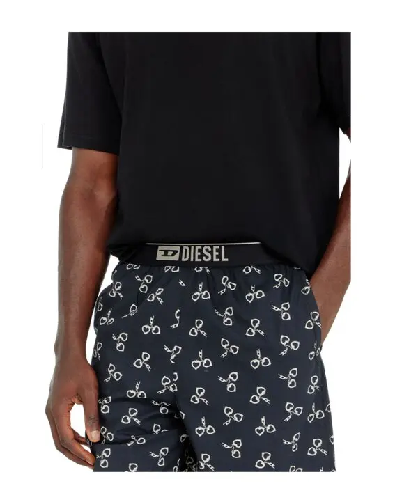 DIESEL® Cotton Pyjama Set With Handcuff Print