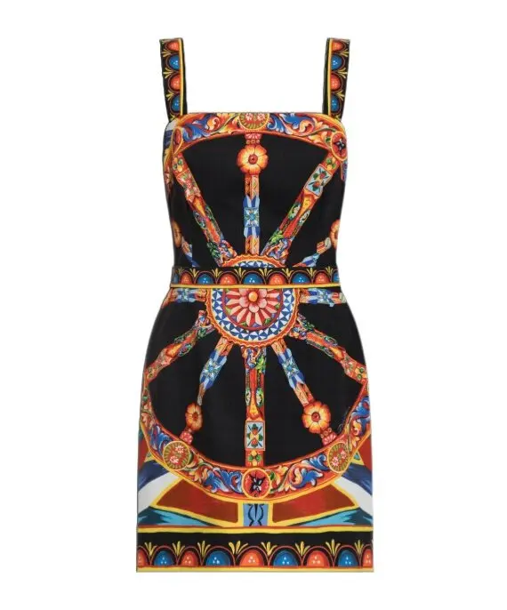 Dolce & Gabbana Carretto Printed Mini Dress - Multicolor