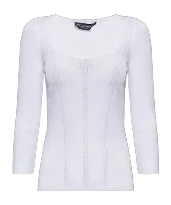 Dolce & Gabbana Viscose Rib-knit Pullover With Long Sleeves