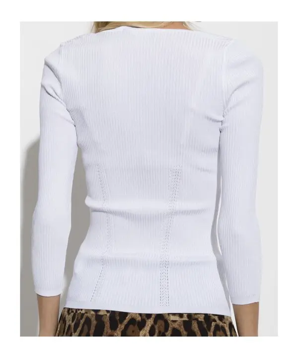 Dolce & Gabbana Viscose Rib-knit Pullover With Long Sleeves