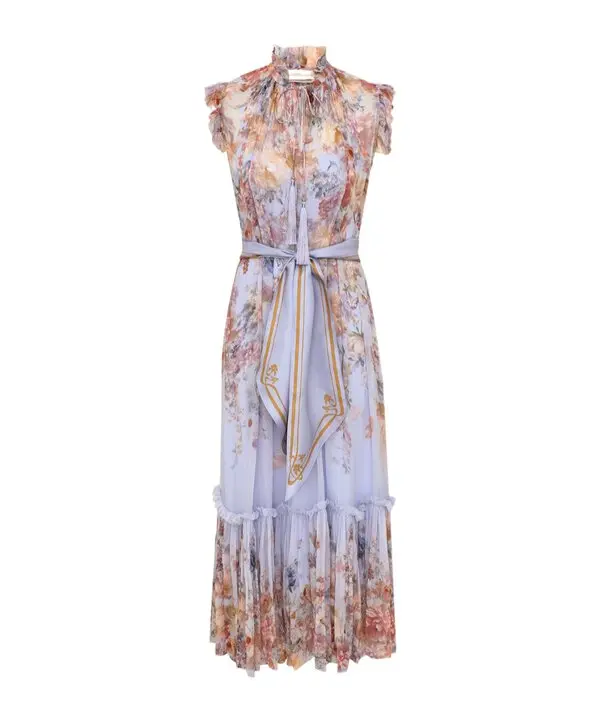 Zimmermann Valiant Flutter Dress - Blue Floral