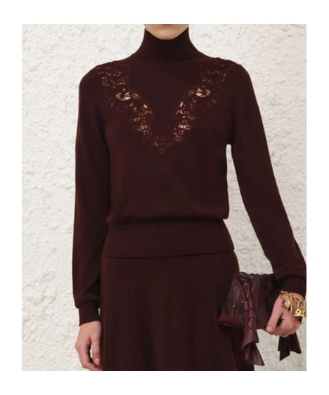 Zimmermann Valiant Merino Lace Turtleneck