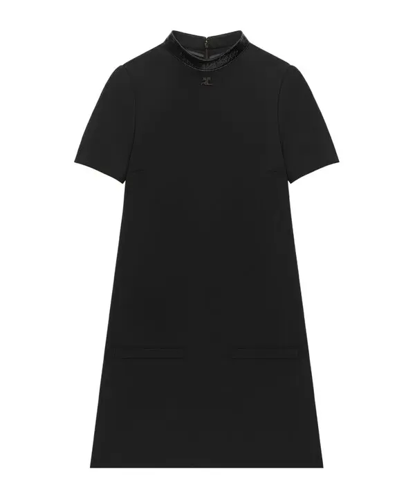 COURREGES A-line Mini Dress With Vinyl Collar