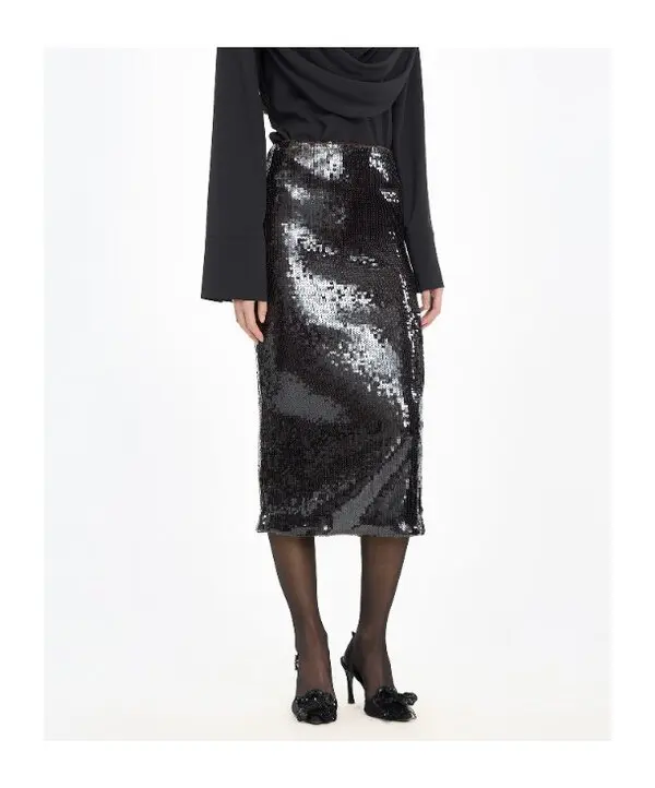 ROTATE BY BIRGER CHRISTENSEN Sequined Pencil Skirt
