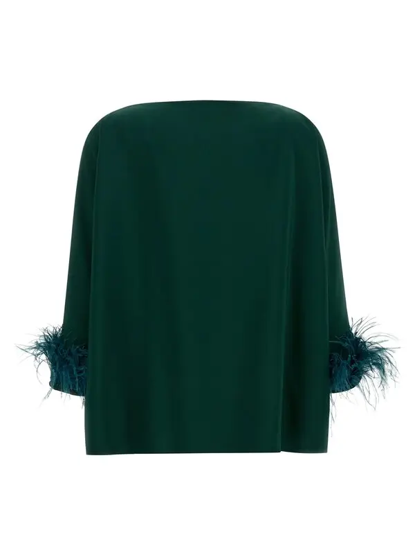 GIANLUCA CAPANNOLO Long Sleeve Top With Feather Cuffs