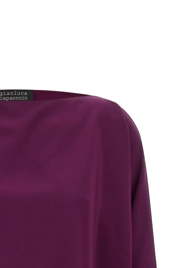 GIANLUCA CAPANNOLO Boatneck Top With Feather Cuffs