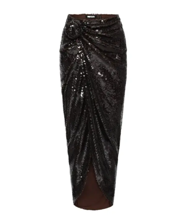 ROTATE BY BIRGER CHRISTENSEN Sequined Knot Skirt